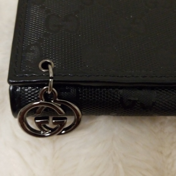 Gucci | Bags | Gucci Blk Imprime Gg Coated Canvas Walletchain | Poshmark